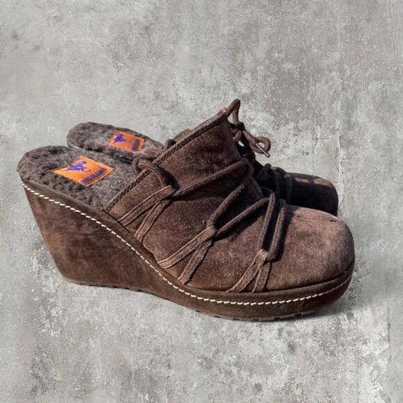Shoes | Y2k Fall Brown Suede And Furry Clogs Rocketdog | Poshmark